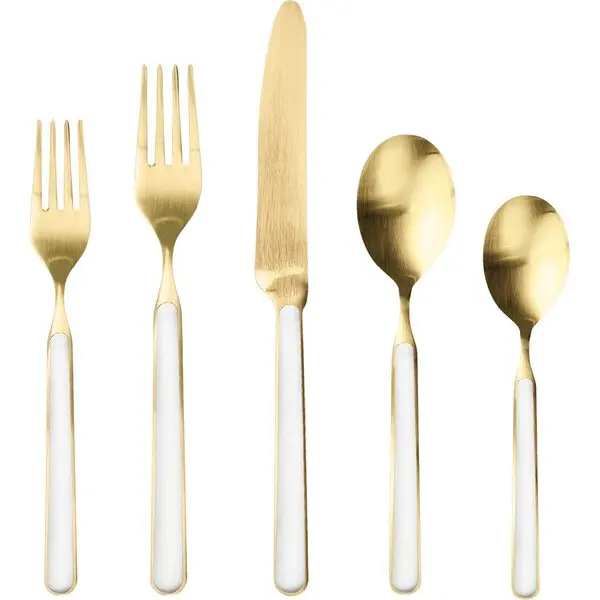 MEPRA Fantasia Flatware Set20 Pieces - Porcelain/gold