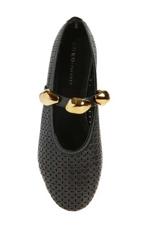 KOKO + PALENKI Shia Mary Jane Flat - Black Leather