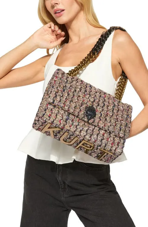 Kurt Geiger Large Kensington Metallic Tweed Shoulder Bag