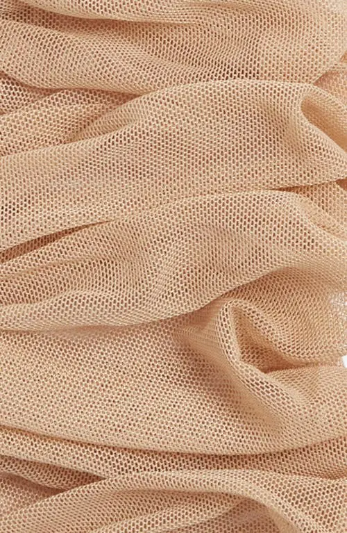 HIGH HEEL JUNGLE Ariana Ruched Mesh Opera Gloves - Nude