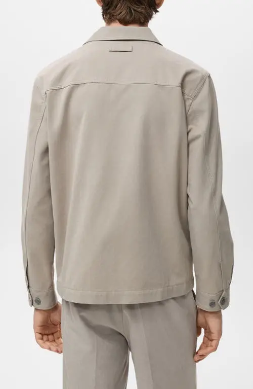 Mango Regular Fit Lyocell & Cotton Jacket - Light/pastel Grey