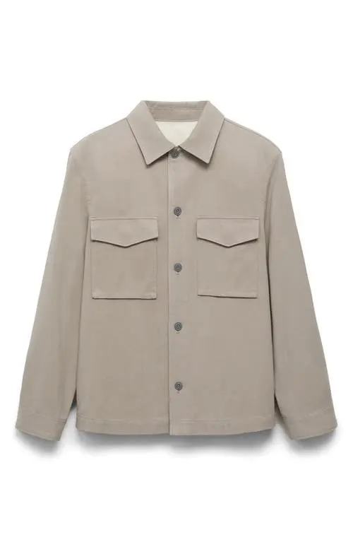 Mango Regular Fit Lyocell & Cotton Jacket - Light/pastel Grey