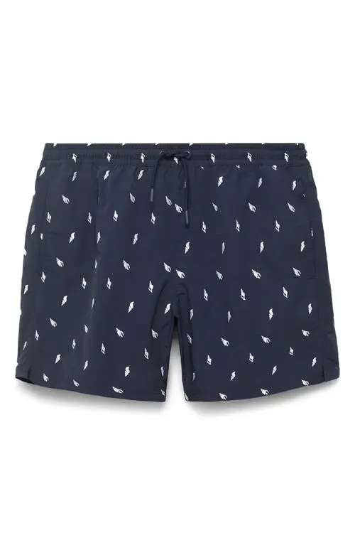 Mango Shell Embroidered Swim Trunks
