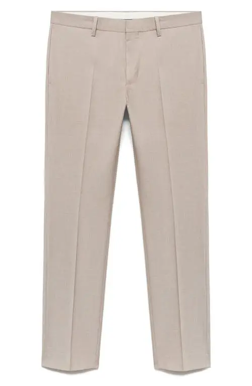 Mango Paris Slim Fit Suit Pants - Sand