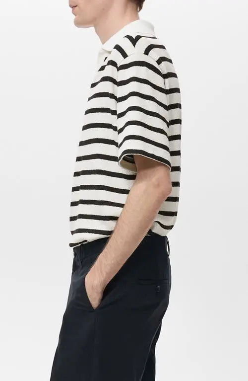 Mango Stripe Slub Polo