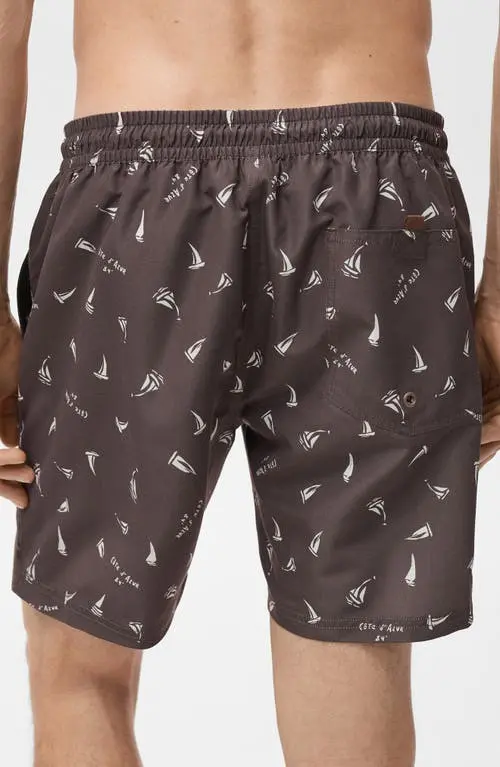Mango Sailboat Print Swim Trunks