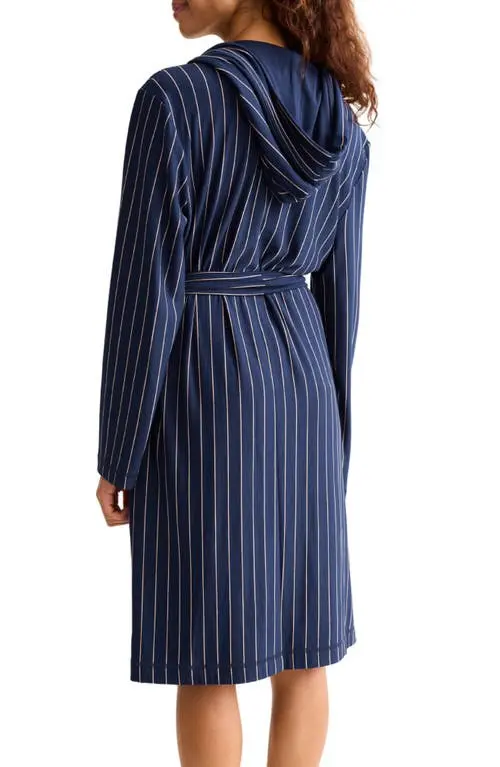 Fleur't Hooded Robe - Ink/praline Stripe