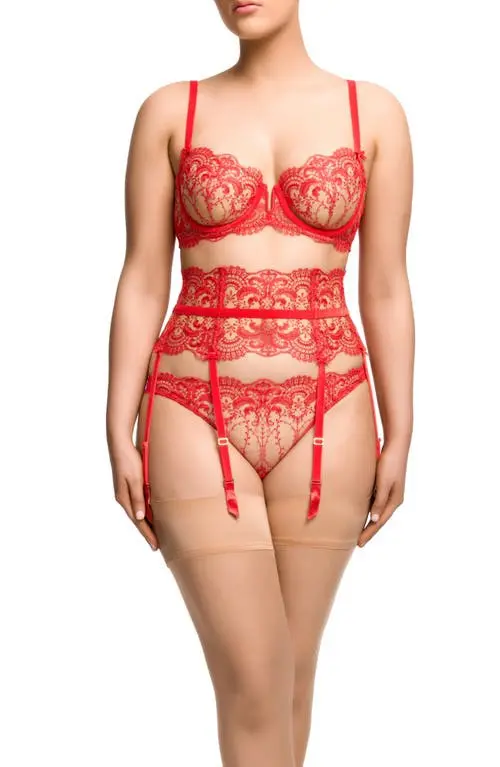 DITA VON TEESE Nom De Plume Velvet Trim Underwire Balconette Bra