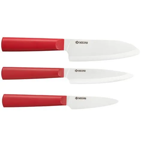 KYOCERA Innovationwhite® 3 Piece Ceramic Knife Set - Red