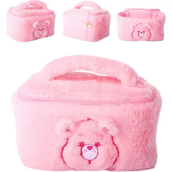 CARE BEARS Fluffy Plush Makeup Bag - Pink