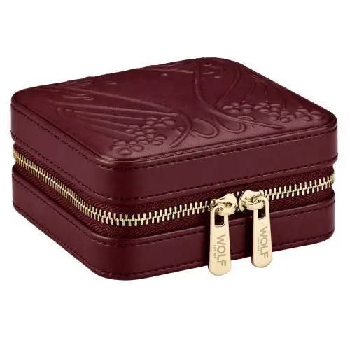 Wolf X Liberty Small Travel Zip Case - Burgundy