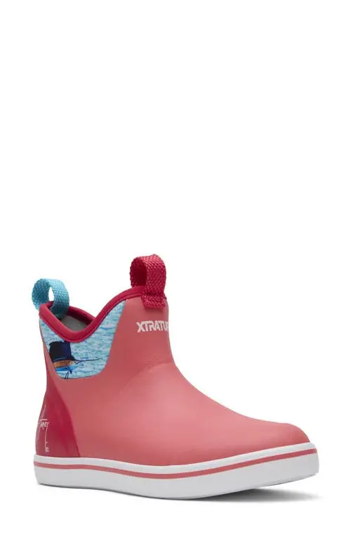 XTRATUF X Guy Harvey Ankle Deck Boots - Coral/sailfish