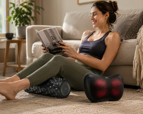 PURSONIC Vibrating Foam Roller & Shiatsu Neck Massager