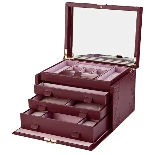 Wolf Liberty Jewelry Box - Burgundy