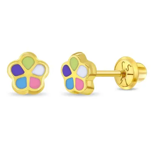 IN SEASON JEWELRY 14k Multicolored Petal Flower Earrings - Multi-color