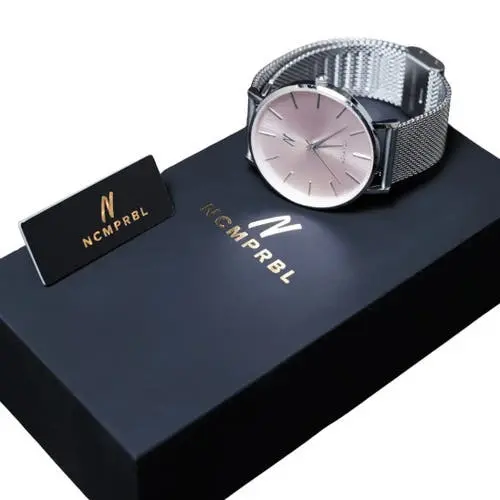 NCMPRBL Advance Blush Mesh Strap Watch - Silver/pink