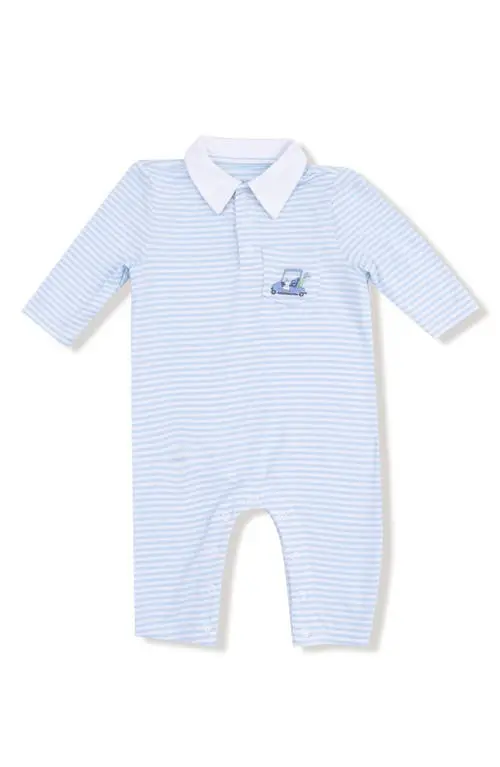 ANGEL DEAR Golf Carts Long Sleeve Romper - Blue/white