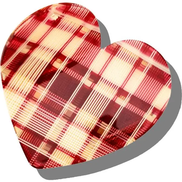 SOLAR ECLIPSE Plaid Heart Claw Clip - Red