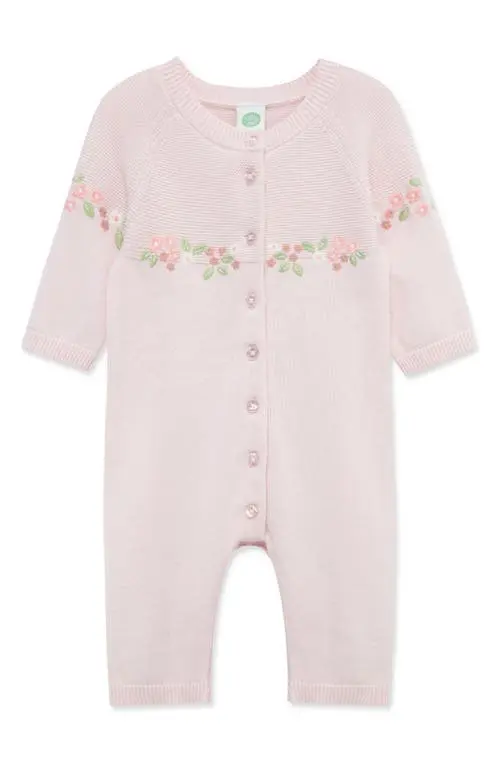 LITTLE ME Garland Cotton Sweater Romper - Pink