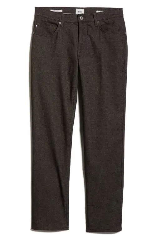 BRAX Cadiz Woolook Straight Leg Pants - Brown