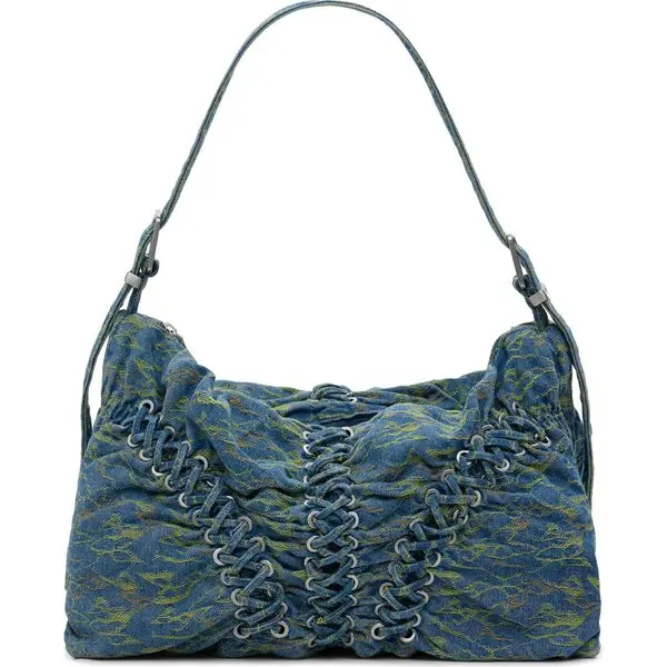 Desigual Lace-up Denim Shoulder Bag
