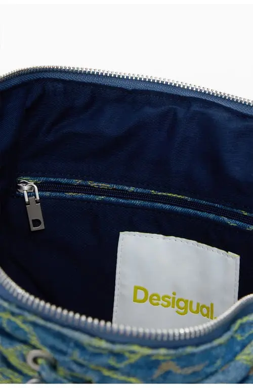 Desigual Lace-up Denim Shoulder Bag