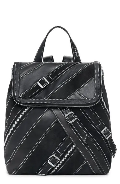 Desigual Belted Zip Faux Leather Backpack