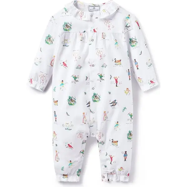 PETITE PLUME Madeline 12 Days Of Christmas One-piece Pajamas - White