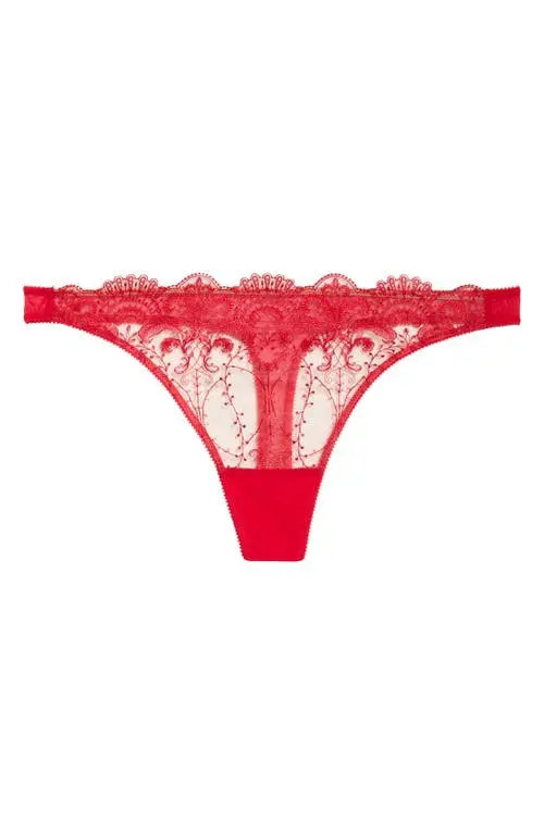 DITA VON TEESE Nom De Plum Embroidered Mesh Thong
