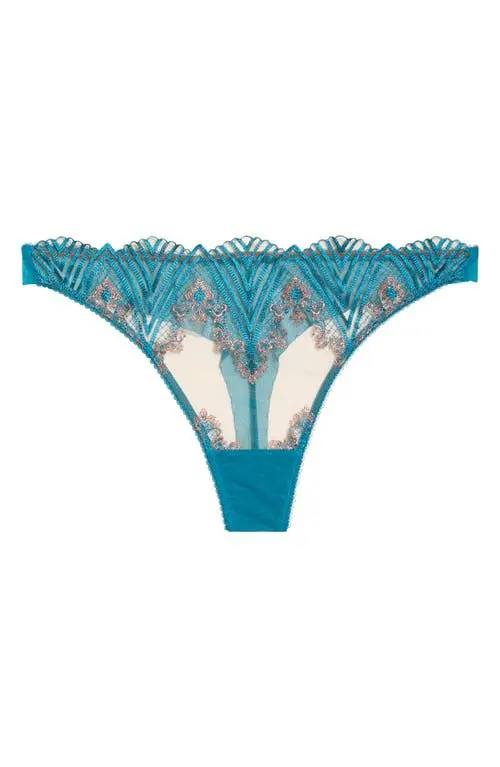 DITA VON TEESE Fortunia Embroidered Mesh Thong