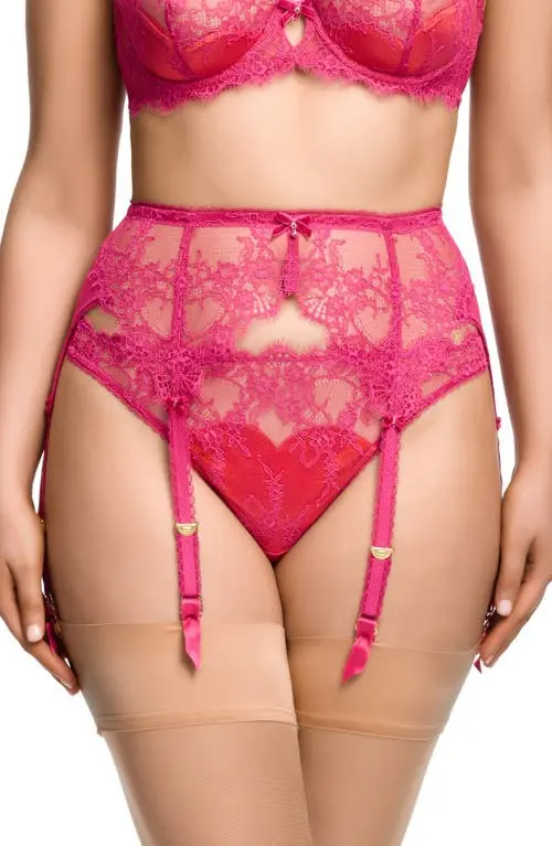 DITA VON TEESE Zsa Zsa Lace Garter Belt - Magenta