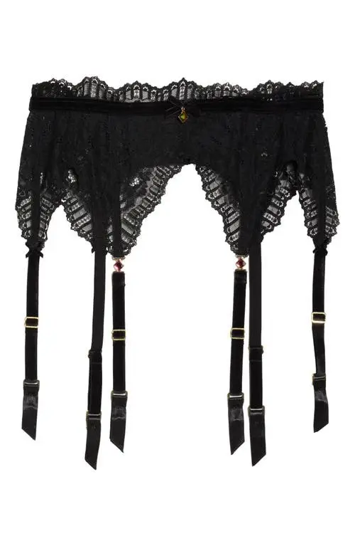 DITA VON TEESE Floradora Lace Garter Belt - Black
