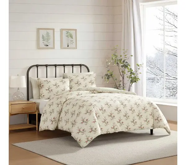 Laura Ashley Jessika Cotton Flannel Full/queen Comforter Set