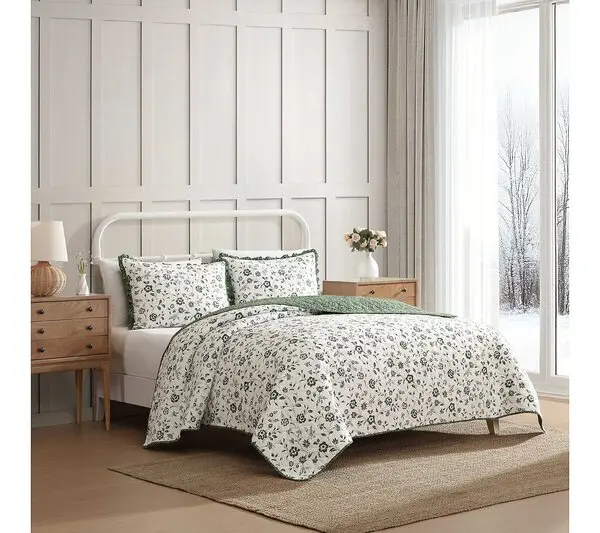 Laura Ashley Miranda Cotton Twin Quilt Set