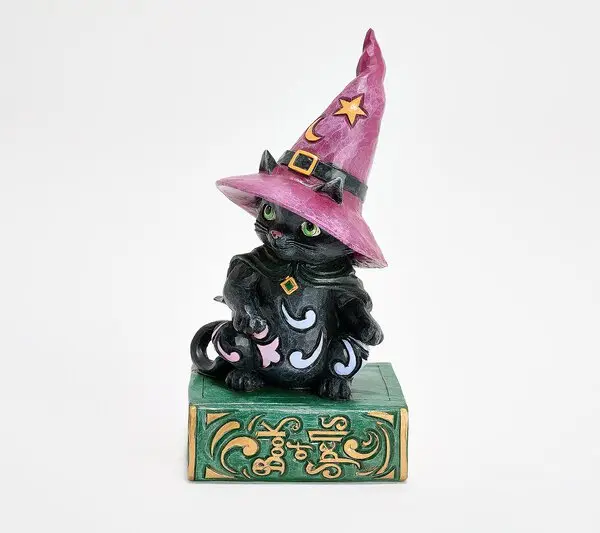 JIM SHORE As Is Heartwood Creek 5 Black Catw/ A Spell Book - One-color