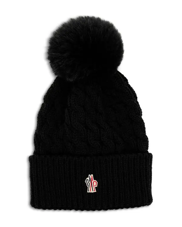 Moncler Wool Pom Pom Hat - Black