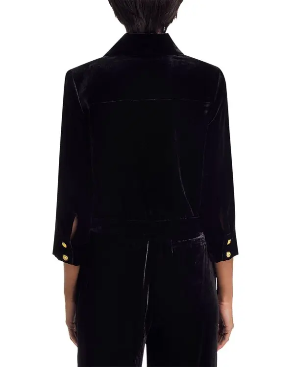 L'Agence Jia Velvet Jacket - Black
