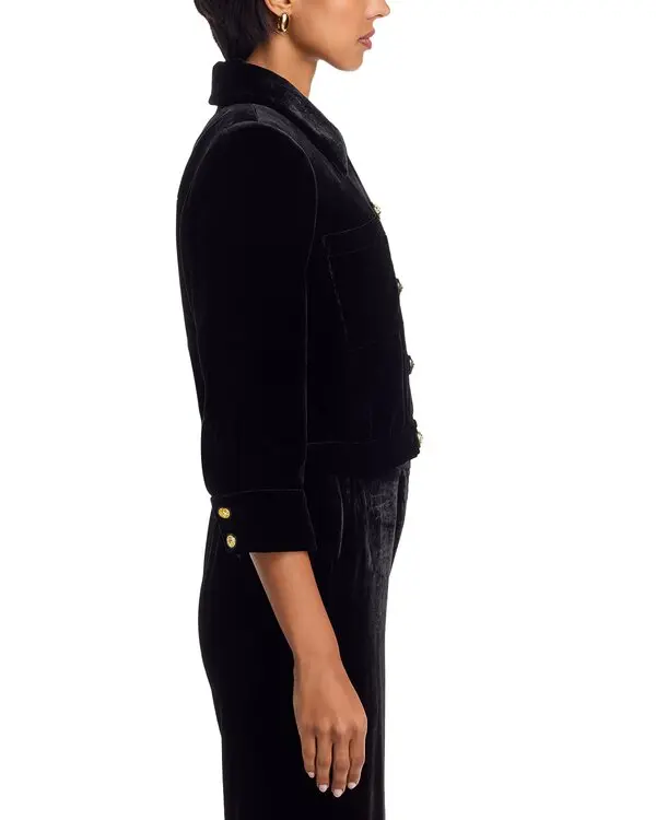 L'Agence Jia Velvet Jacket - Black