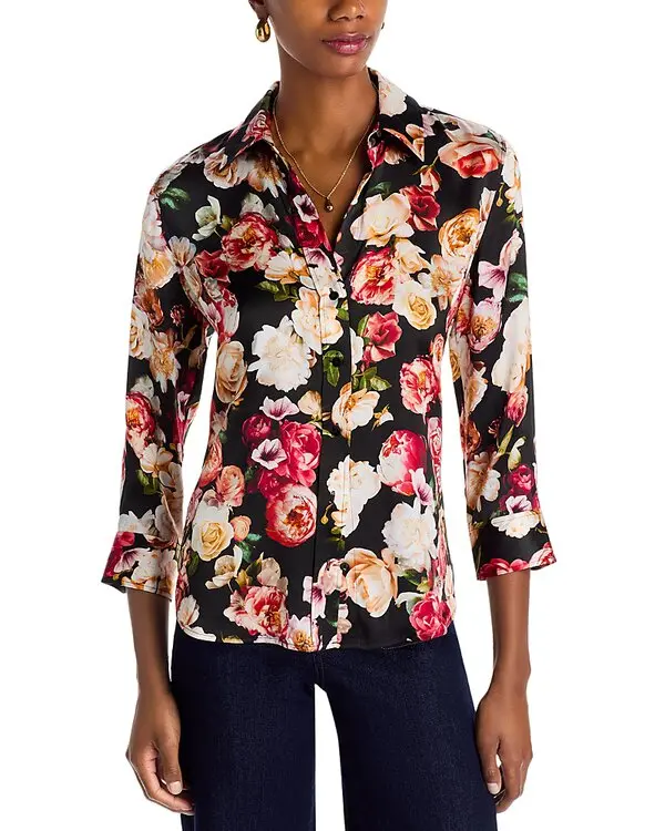 L'Agence Dani Floral Silk Blouse