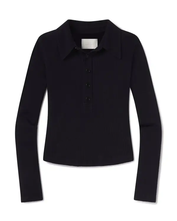 Citizens Of Humanity 60's Long Sleeve Polo Top - Navy