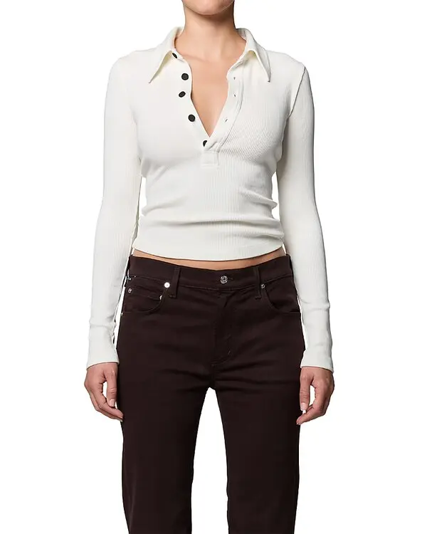 Citizens Of Humanity 60's Long Sleeve Polo Top - Pashmina
