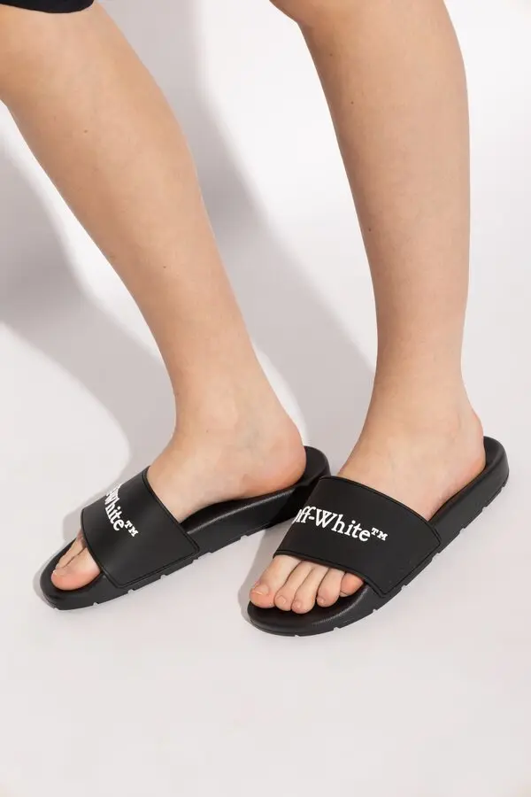 Off-White Logo Slides - Black