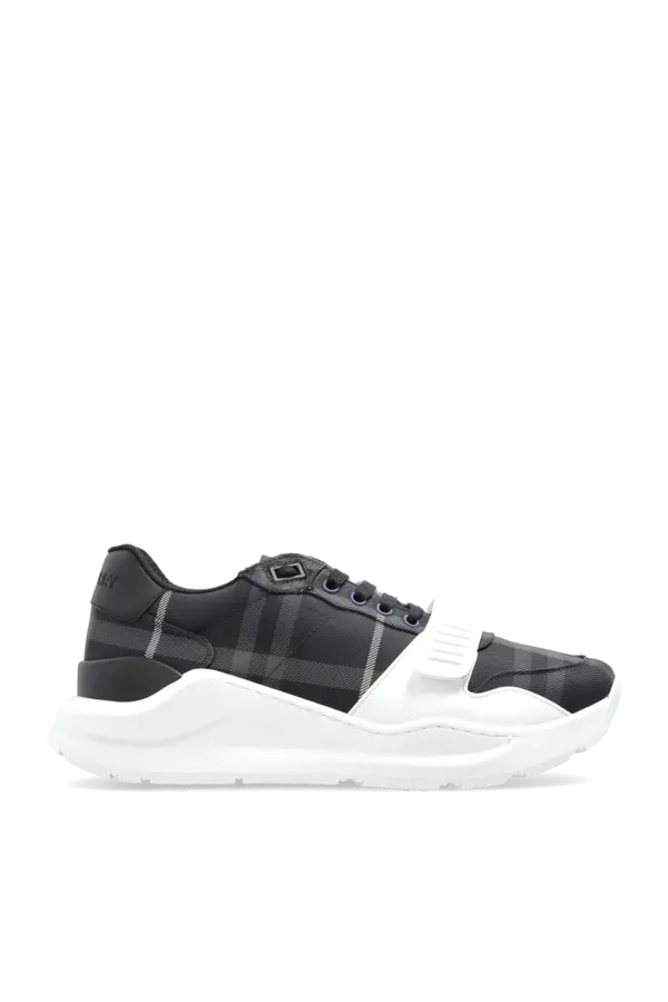 Burberry Plaid-Patterned Low-Top Sneakers In Black - 15% Off  display picture 2