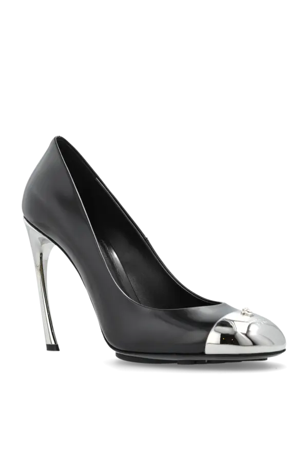 Versace Leather High-heeled Pumps With Medusa Detail
