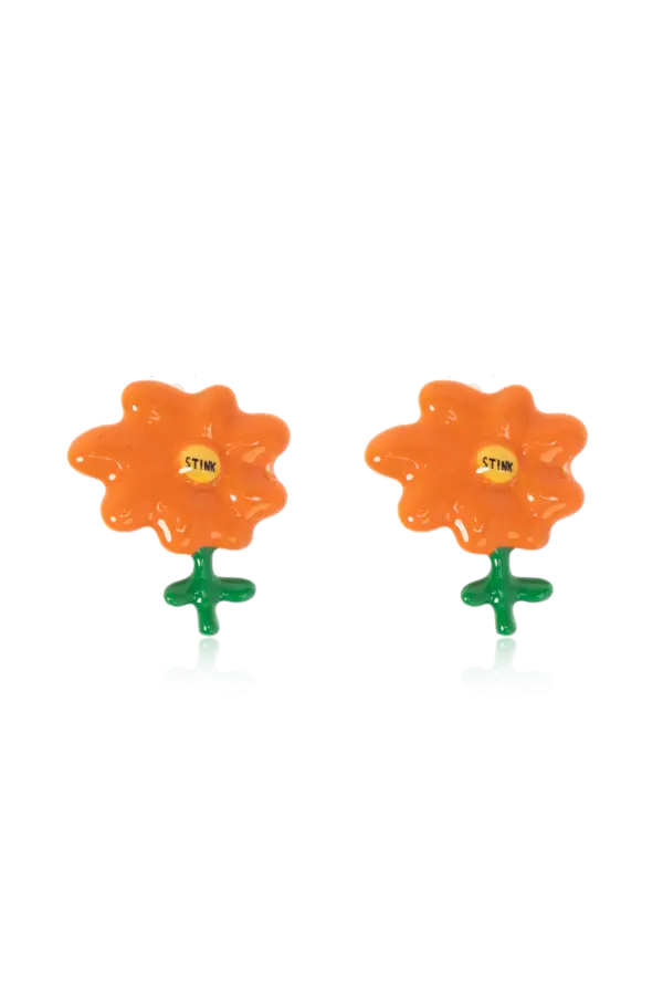 Marc Jacobs X David Shrigley Floral Motif Earrings - Multicolour