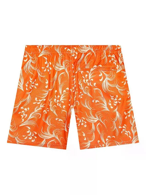 John Elliott Printed Mesh-panel Shorts - Orange