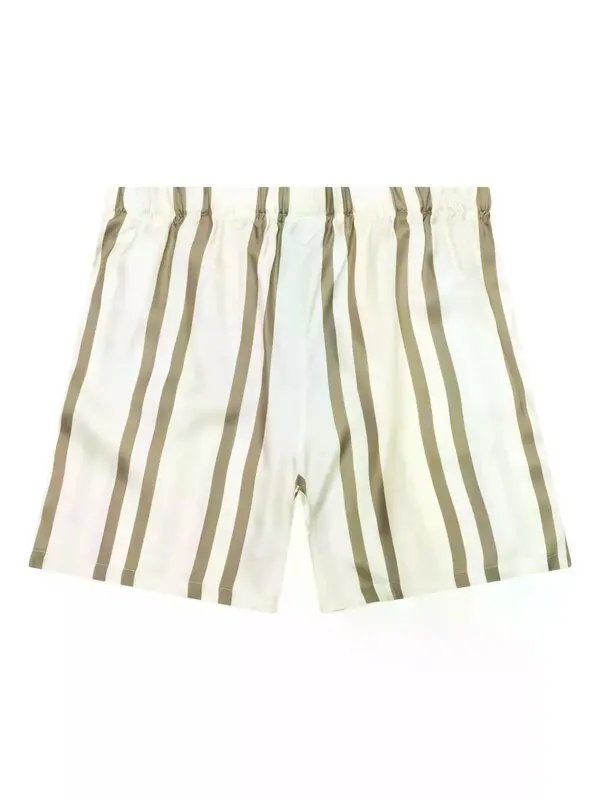 John Elliott Striped Silk Shorts - Neutrals