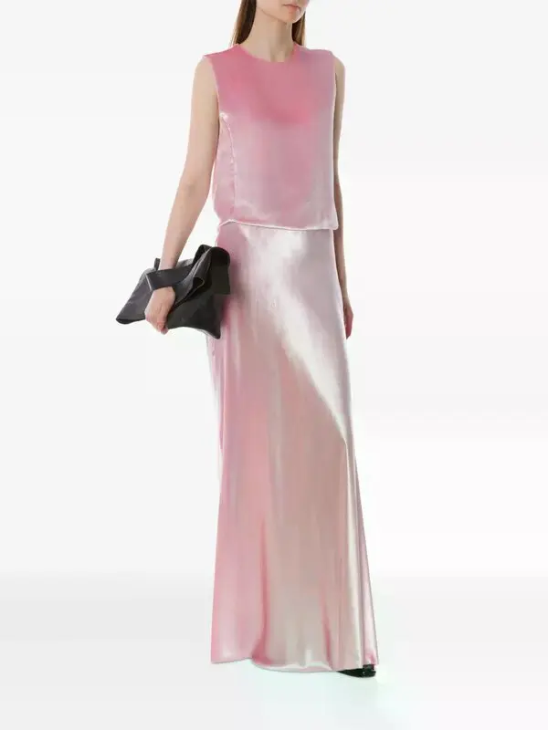 Alberta Ferretti Satin Maxi Skirt - Pink