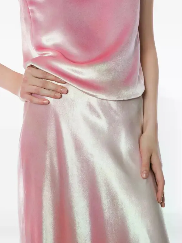Alberta Ferretti Satin Maxi Skirt - Pink