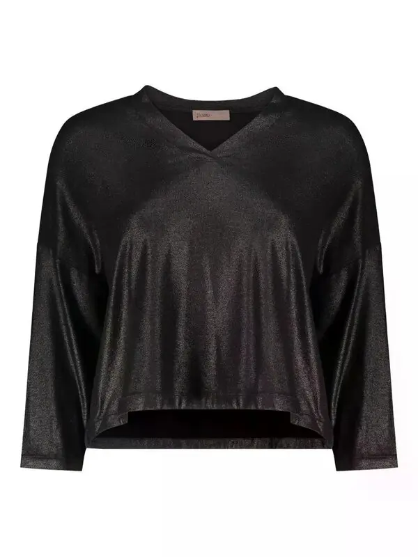 Herno Metallic V-neck Top